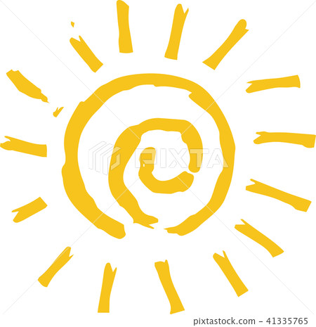 Summer sun yellow hand-painted illustration - Stock Illustration ...