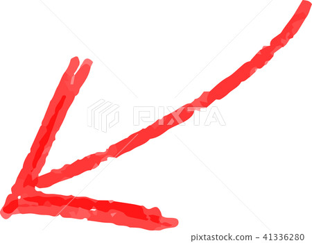 Red doodle writing pencil arrow - Stock Illustration [41336280] - PIXTA