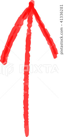 Red doodle writing pencil arrow - Stock Illustration [41336281] - PIXTA