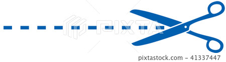 Scissors cut hair salon tear off line - Stock Illustration [41337447 ...
