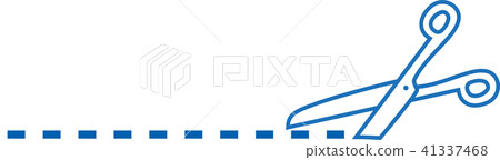 Scissors cut hair salon tear off line - Stock Illustration [41337468 ...