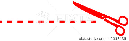 Scissors cut hair salon tear off line - Stock Illustration [41337486 ...