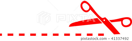 Scissors cut hair salon tear off line - Stock Illustration [41337492 ...