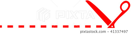 Scissors cut hair salon tear off line - Stock Illustration [41337497 ...