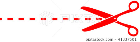 Scissors cut hair salon tear off line - Stock Illustration [41337501 ...