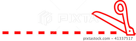 Scissors cut hair salon tear off line - Stock Illustration [41337517 ...