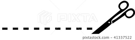 Scissors cut hair salon tear off line - Stock Illustration [41337522 ...