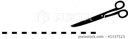 Scissors cut hair salon tear off line - Stock Illustration [41337523 ...