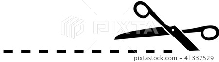 Scissors cut hair salon tear off line - Stock Illustration [41337529 ...