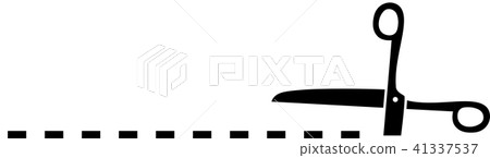 Scissors cut hair salon tear off line - Stock Illustration [41337537 ...