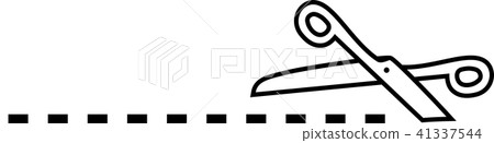 Scissors cut hair salon tear off line - Stock Illustration [41337544 ...