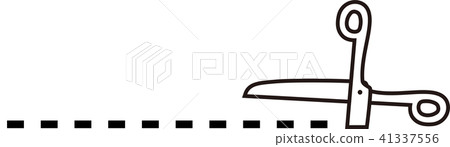 Scissors cut hair salon tear off line - Stock Illustration [41337556 ...