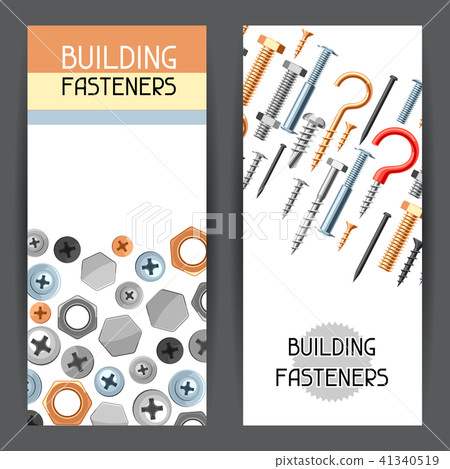 Banners with bolts nuts nails. - Stock Illustration [41340519] - PIXTA