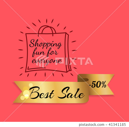 Shopping Fun for Everyone Best Offer Gold Label - Stock Illustration ...
