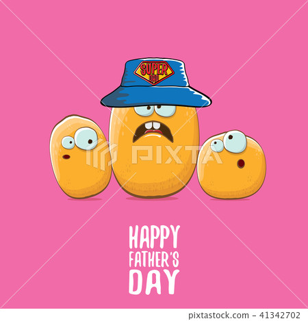 happy fathers day greeting card with cartoon... - Stock Illustration ...