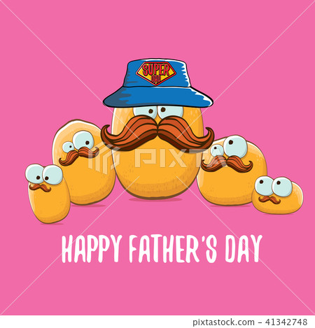 happy fathers day greeting card with cartoon... - Stock Illustration ...