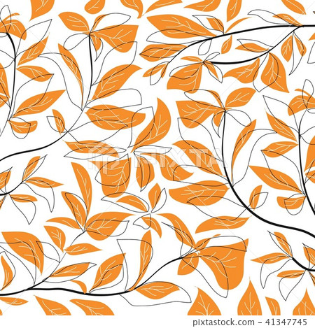 Leaf pattern Orange - Stock Illustration [41347745] - PIXTA