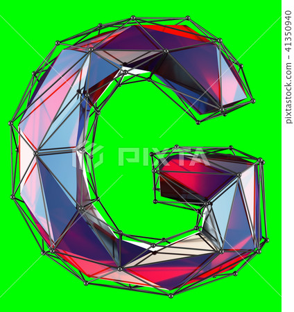 Capital latin letter G in low poly style red... - Stock Illustration ...