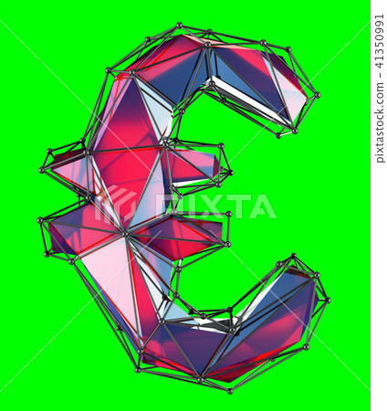 Euro sign made in low poly style red color... - Stock Illustration ...