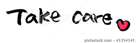 Take care English brush character handwriting - Stock Illustration ...