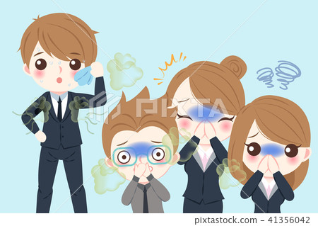 businessman with body odor problem - Stock Illustration [41356042] - PIXTA