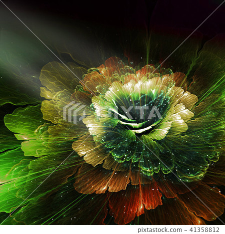 abstract flower, computer generated graphic - Stock Illustration ...
