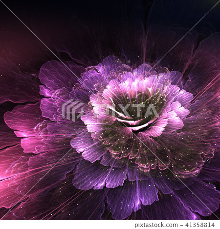 abstract flower, computer generated graphic - Stock Illustration ...