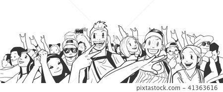 Cartoon illustration of party crowd vector - Stock Illustration ...