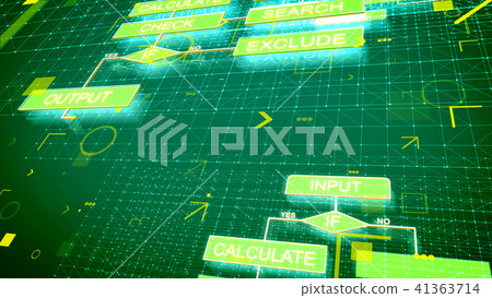 Electronic algorithms backdrop with green graphs - Stock Illustration ...