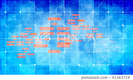 Blue algorithms backdrop with red buttons - Stock Illustration ...