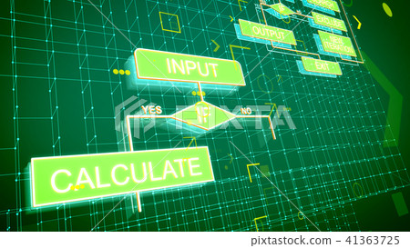 Arty algorithms and green background - Stock Illustration [41363725 ...