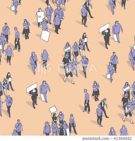Seamless pattern background with protesters - Stock Illustration ...