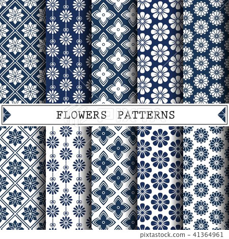 flower vector pattern,pattern fills, web page-插圖素材 [41364961] - PIXTA圖庫