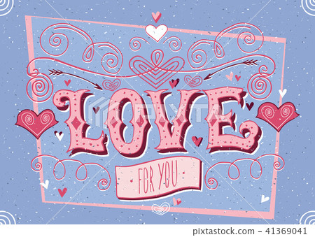 Valentine's Day blue card - Stock Illustration [41369041] - PIXTA