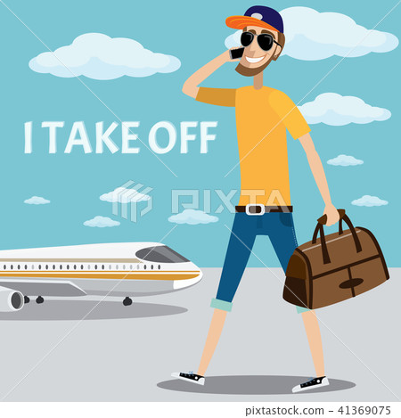 Take off with a man - Stock Illustration [41369075] - PIXTA