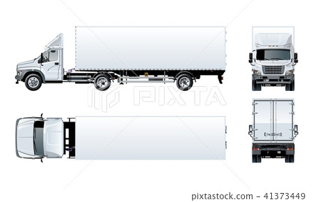 Vector semi truck template isolated on white - Stock Illustration ...