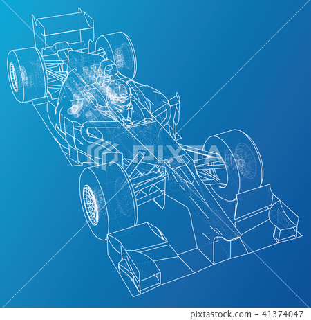 Racing car. Wire-frame. EPS10 format. Vector... - Stock Illustration ...