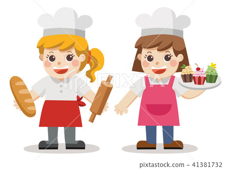Characters of Baker bakery theme. - Stock Illustration [41381732] - PIXTA