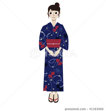 Yukata female illustration 2 - Stock Illustration [41383088] - PIXTA