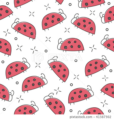 ladybug seamless pattern, abstract texture.... - Stock Illustration ...