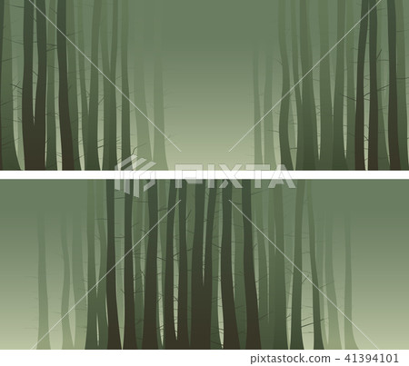 Horizontal banners with many tree trunks. - Stock Illustration ...