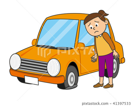 Tire puncture - Stock Illustration [41397533] - PIXTA