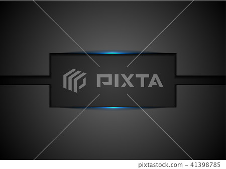 Black rectangle with blue neon light background - Stock Illustration ...