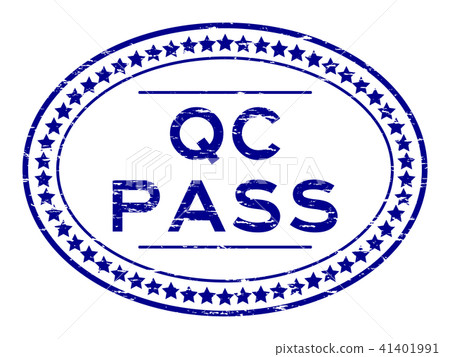 Grunge blue QC pass oval rubber seal stamp - Stock Illustration ...