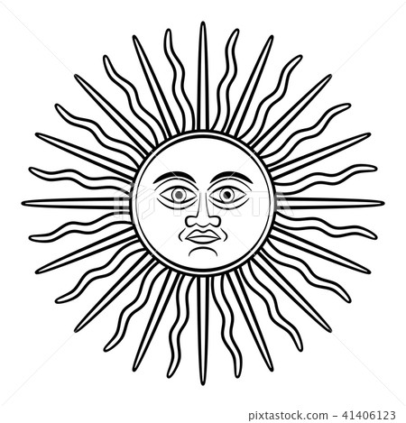 Sun of May, Sol de Mayo, on historic silver coins - Stock Illustration ...