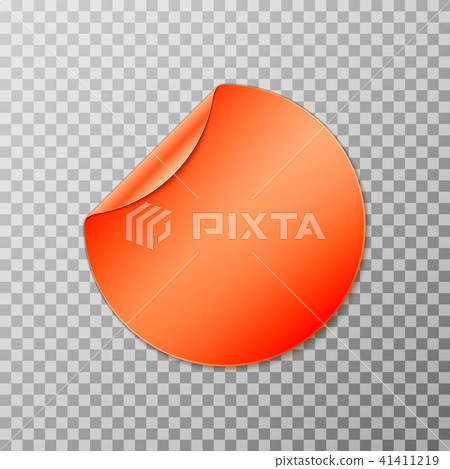 Orange circle round peel off paper sticker - Stock Illustration ...