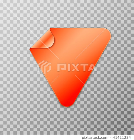 Orange triangle peel off paper sticker - Stock Illustration [41411224 ...