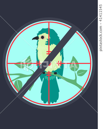 Bird Hunting Shooting Stop Illustration - Stock Illustration [41411545 ...