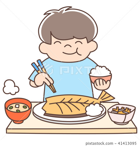 Infant 3 year old boy _ rice - Stock Illustration [41413095] - PIXTA