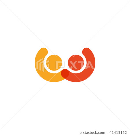 Human logo, mutual aid icon, people together... - Stock Illustration ...